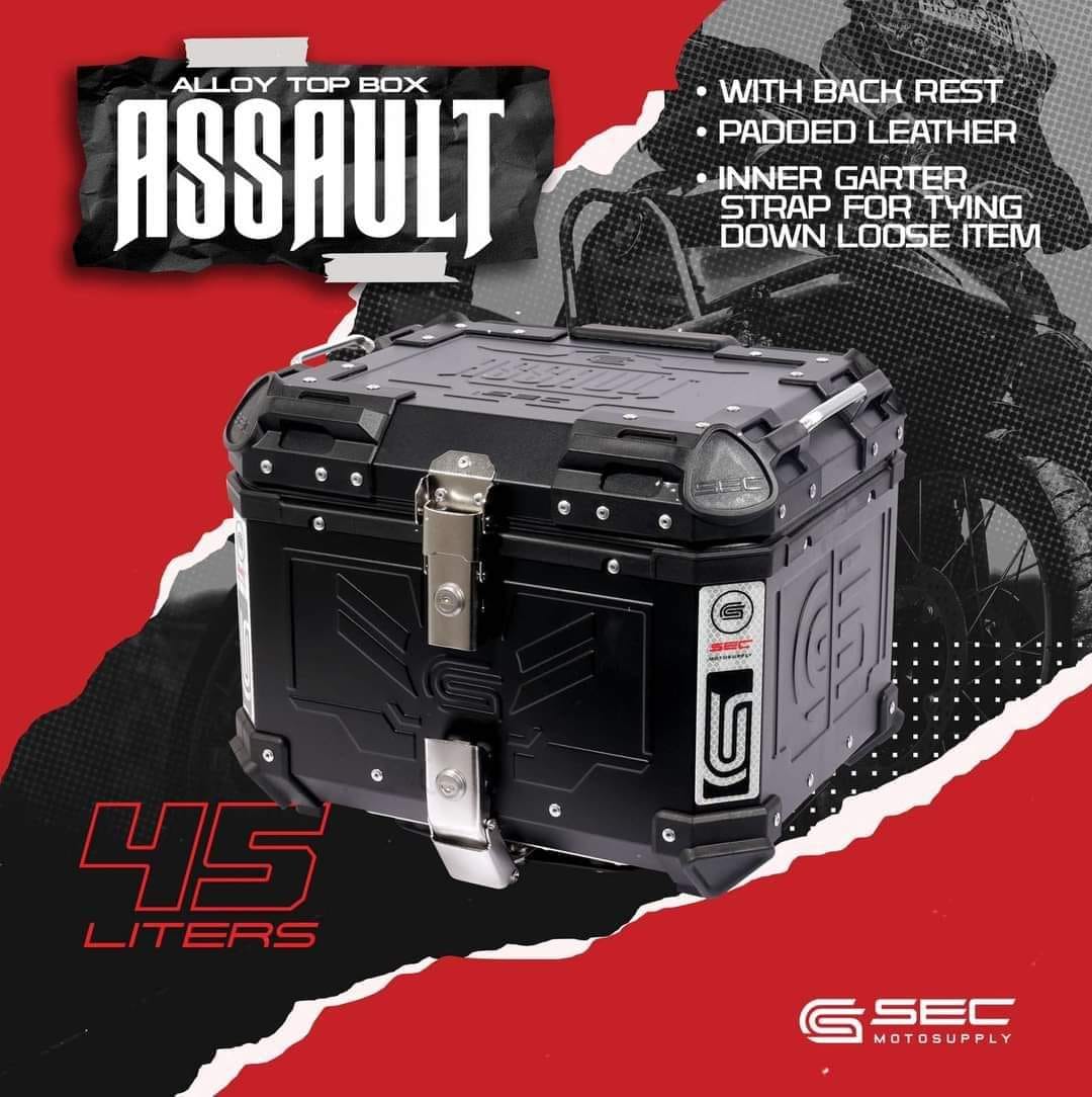 SEC Alloy Top Box 45L Troops PERFORMANCE Assault w Back Rest Aluminum ...