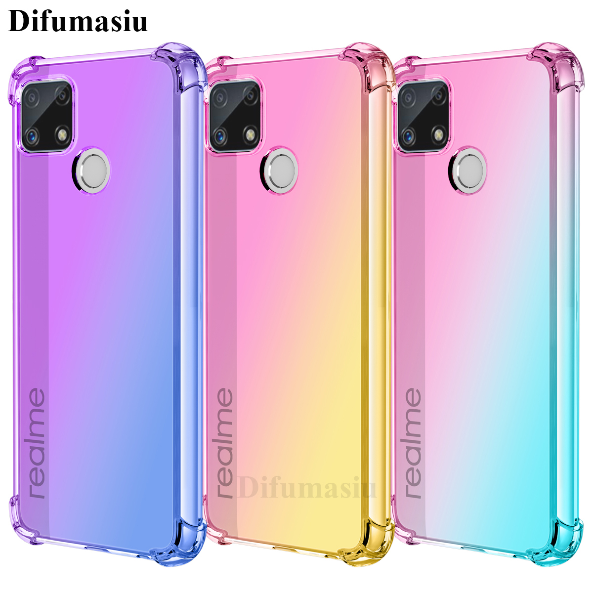 For Samsung Galaxy A8s Phone Cases Covers Gradient Color Silicone Soft ...