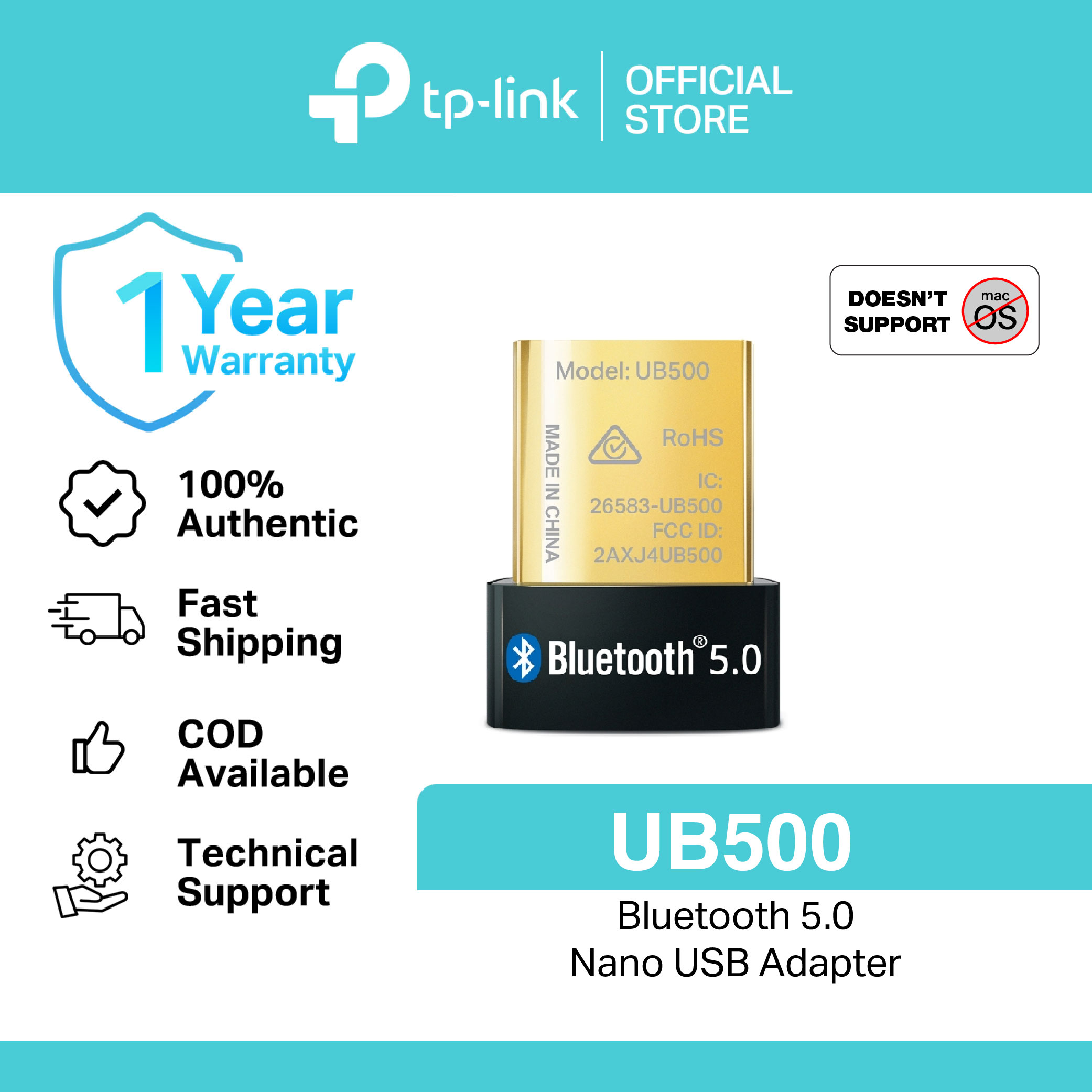 TP-Link UB500 Nano Bluetooth 5.0 USB Adapter | Bluetooth Receiver ...