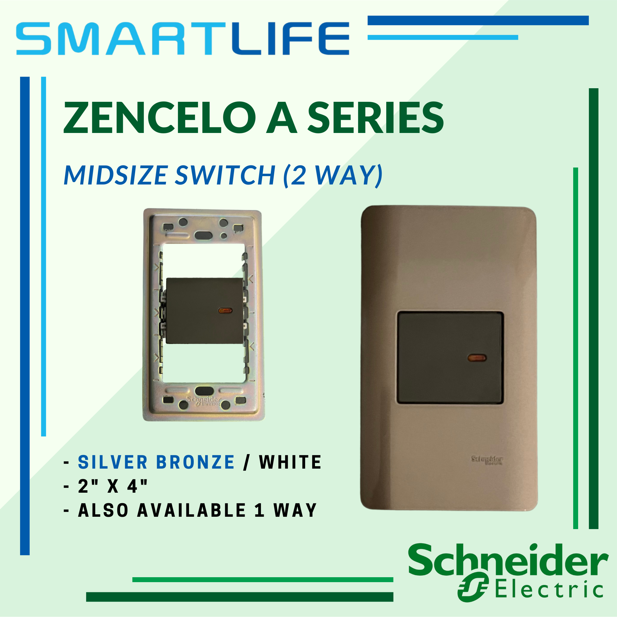 Schneider Zencelo A 2"x4" 16A 1 or 2 Gang Midsize Switch Module 1 or 2 ...