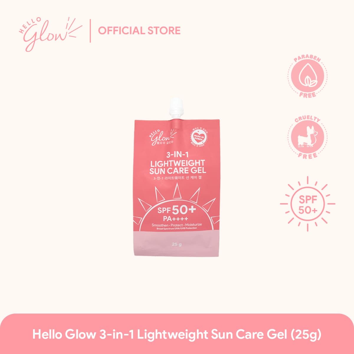 Hello Glow 3-in-1 Lightweight Sun Care Gel SPF50 25G (Sunscreen) | Lazada PH