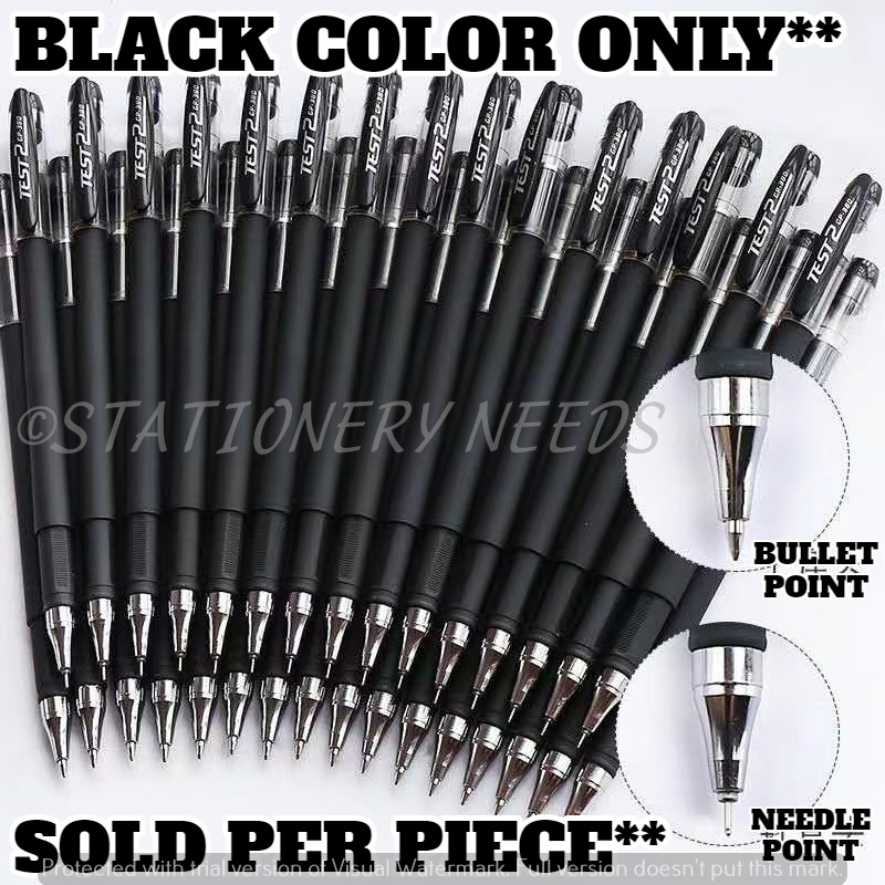 1PCS Black Ink Ball Pen 0.5mm Students Gel Pens (Bullet Point & Needle ...