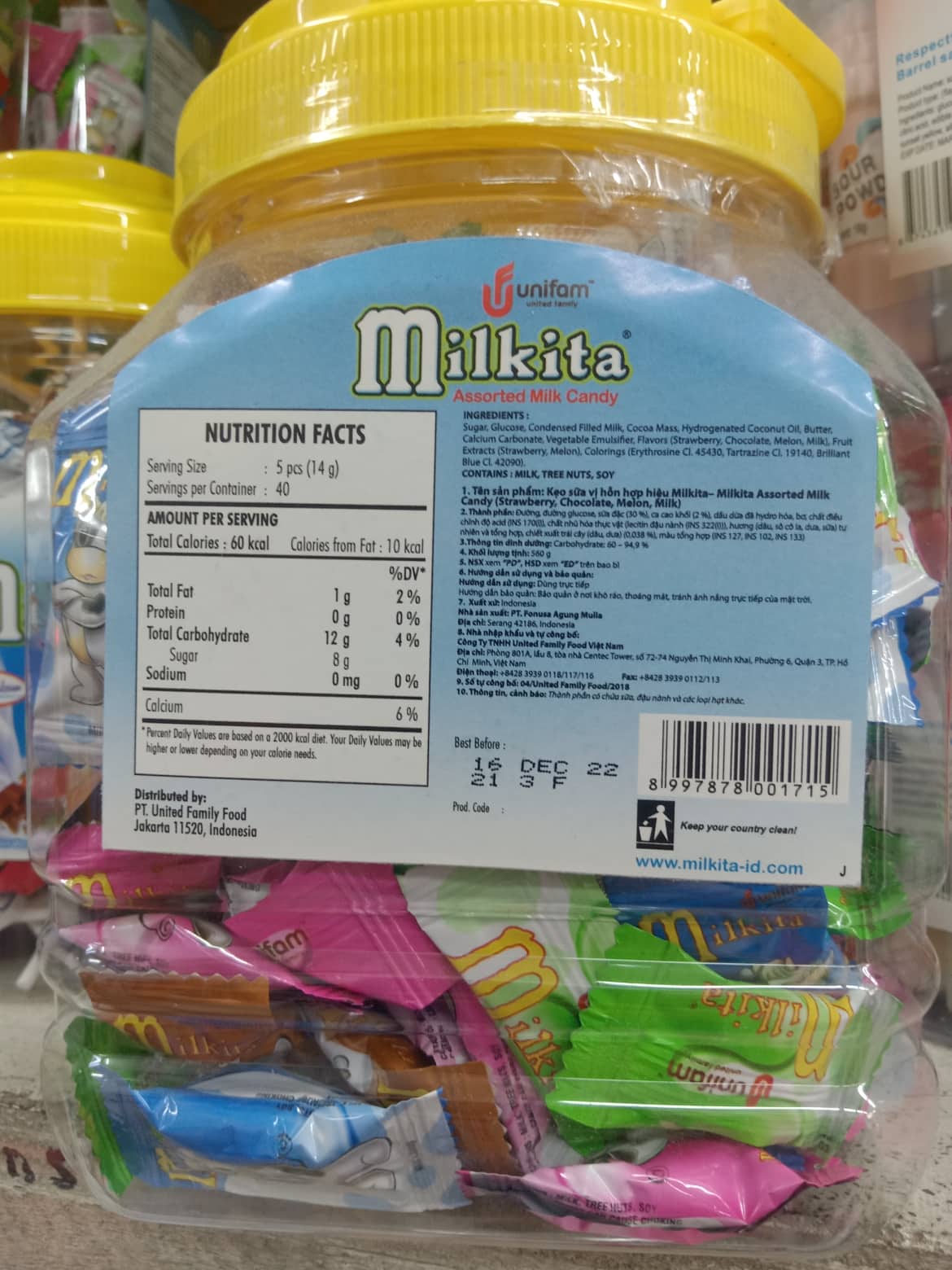 Milkita Assorted Milk Candy Strawberry Chocolate Melon Milk 200 pcs ...