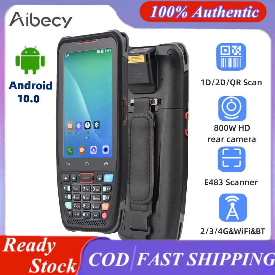 【ready Stock】aibecy Handheld Pos Android 10 0 Pda Terminal 1d 2d Qr Barcode Scanner Support 2 3