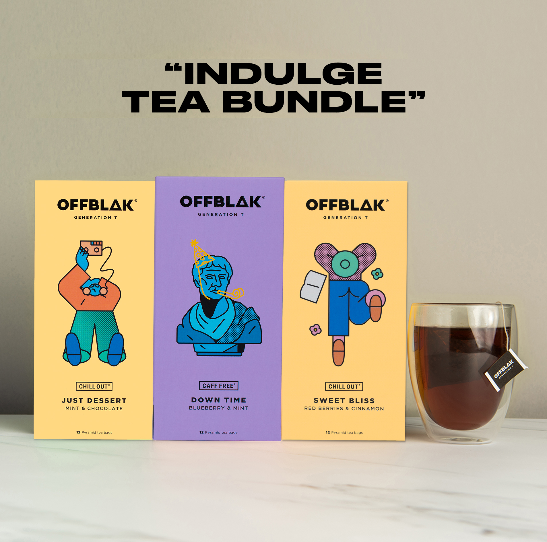 OFFBLAK Indulge Tea Bundle (Collection of 2 Tea Varieties with Bold ...