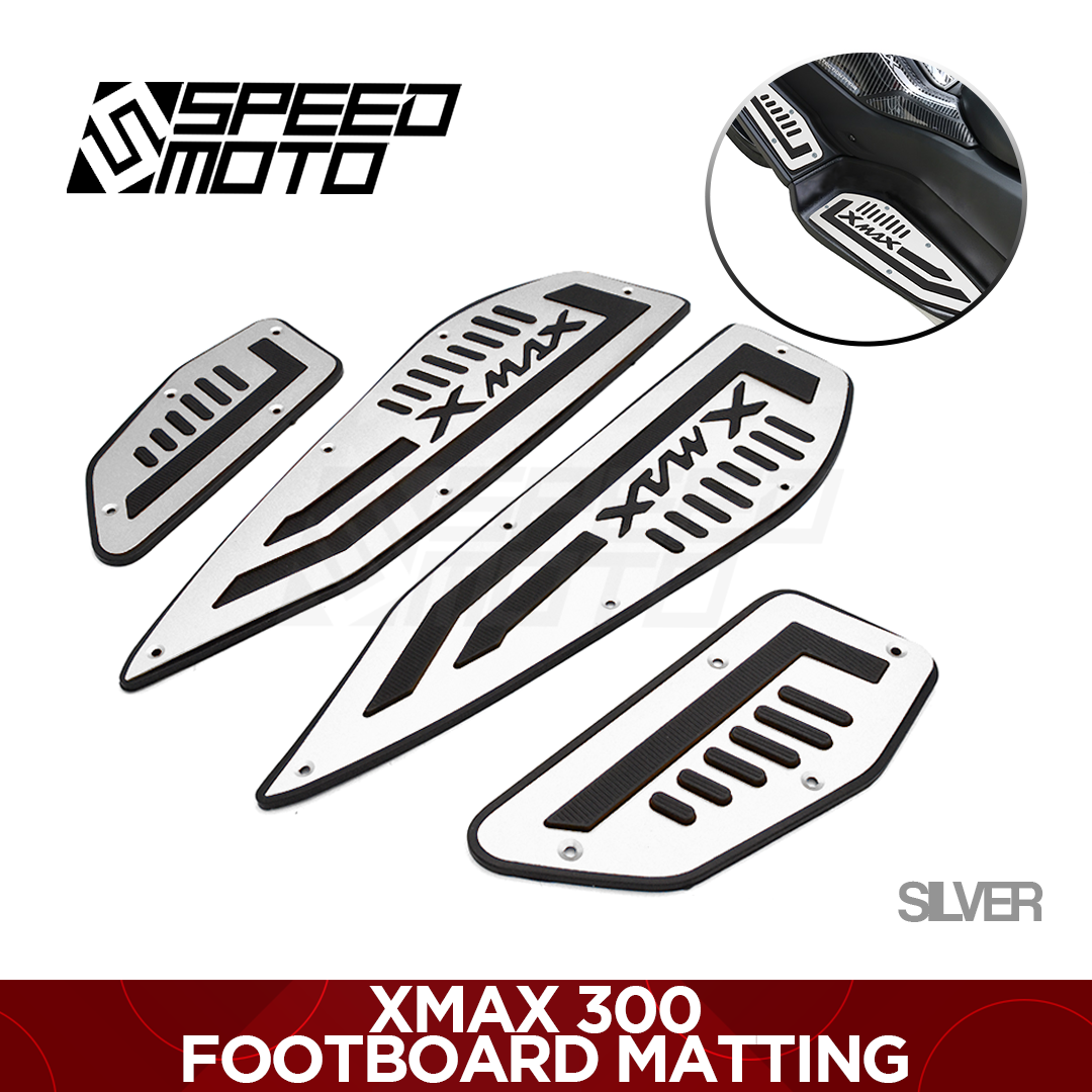 XMAX 300 CNC ALLOY ANTI-SLIP RUBBER FOOTBOARD MATTING WITH BOLTS FOR ...
