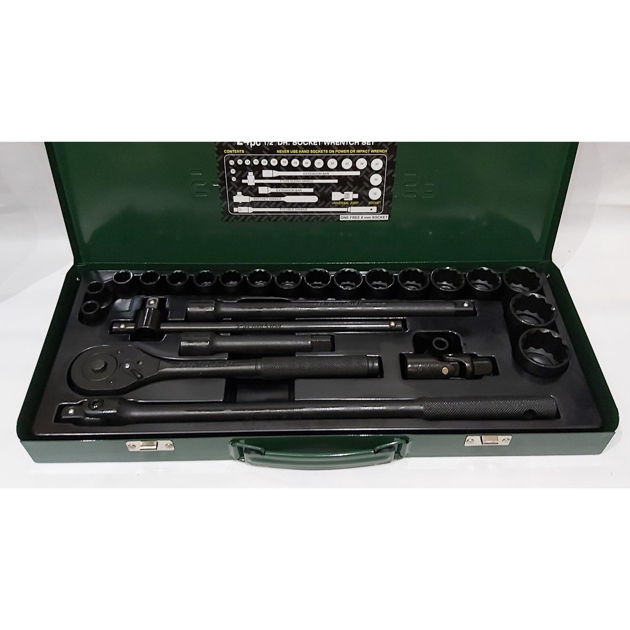 S-ks 24 Pcs. 1/2 Drive Socket Wrench Set 12 Point (Flower Type) | Lazada PH