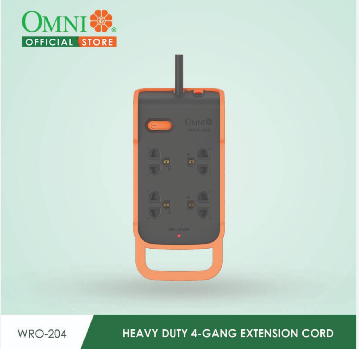 Omni Pro Series Heavy Duty 4-Gang Extension Cord 6 Meter Wire Length ...