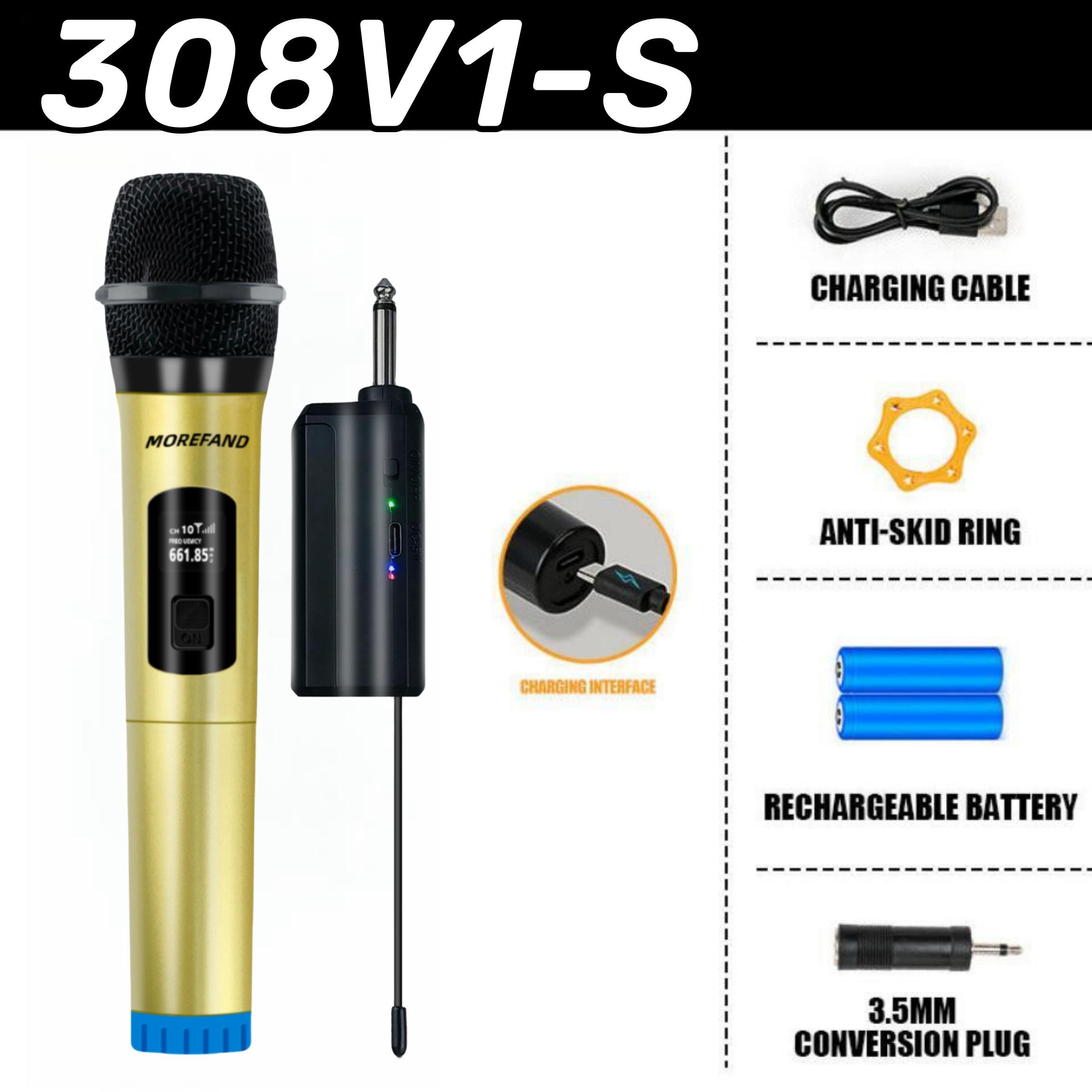308V1-S/308V2-SDual Floating Mic Wireless Microphone Dual Handheld Mic ...