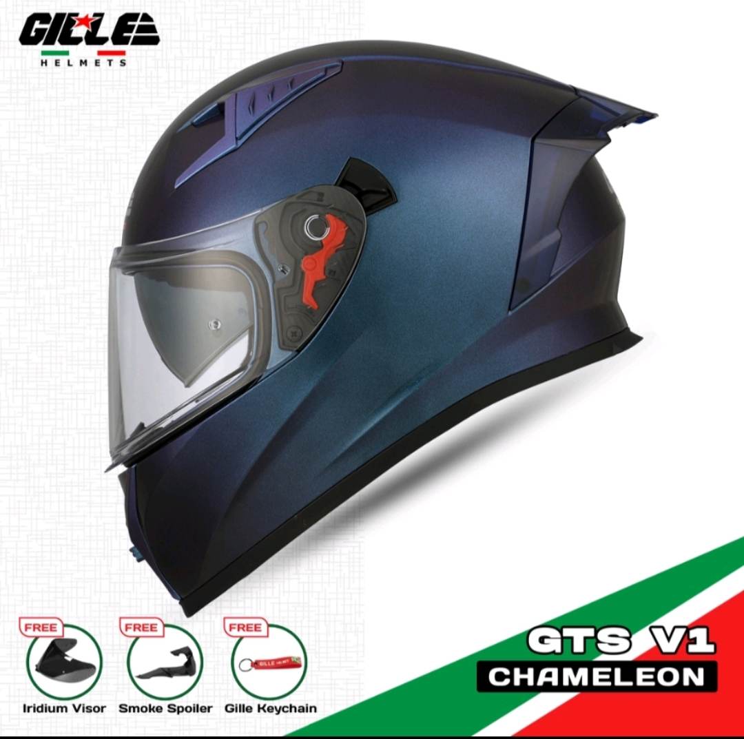 Gille GTS-V1 Chameleon Series Solid Full Face Dual Visor Helmet | Lazada PH