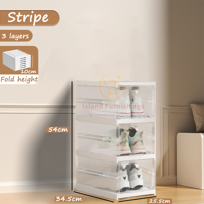 Shoe Cabinet Foldable Shoe Box Plastic Multifunctional Shoe Storage Box ...