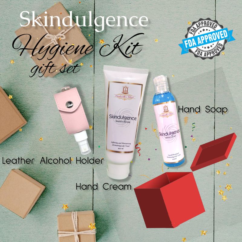 Hygiene Kit - Gift Set - Hand Care Set - leather alcohol holder, hand ...