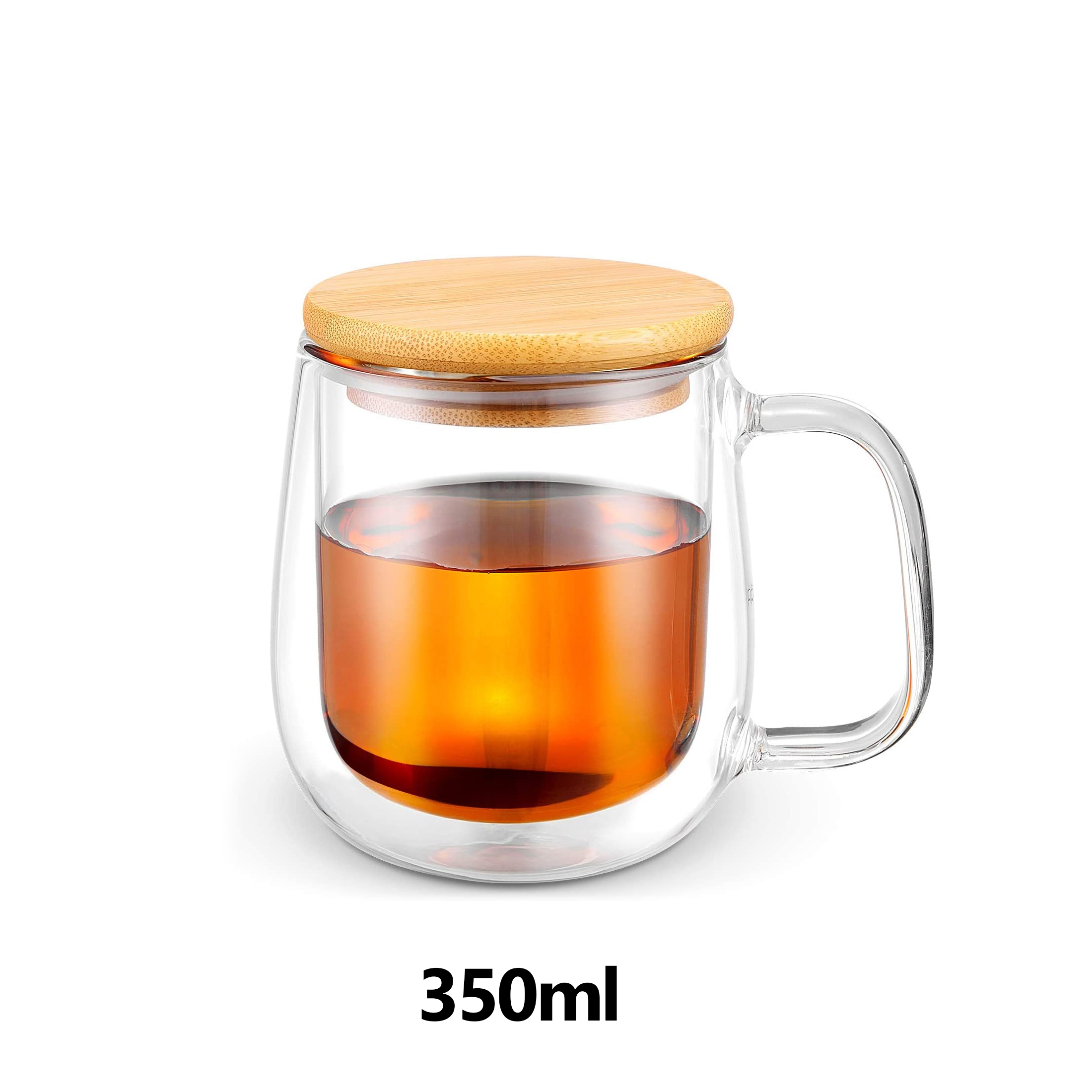 COD Coffee Cup 250ml/350ml/500ml Double Walled Glass Tea Mug Heat-Proof ...