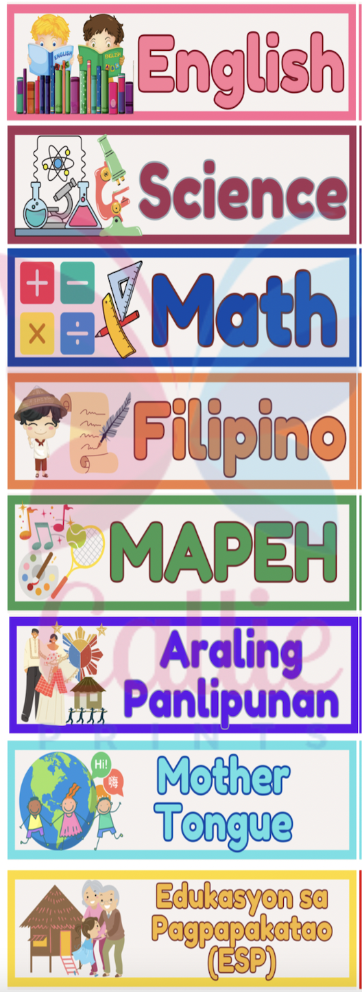 WATERPROOF SUBJECT STICKER NAME LABELS| SUBJECT NAME LABELS FOR KIDS ...