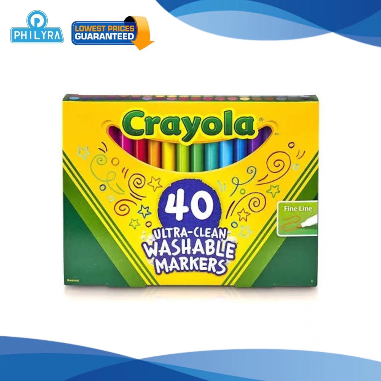 PHILYRA COD CRAYOLA WASHABLE MARKERS BROAD AND FINE LINE 40CT | Lazada PH