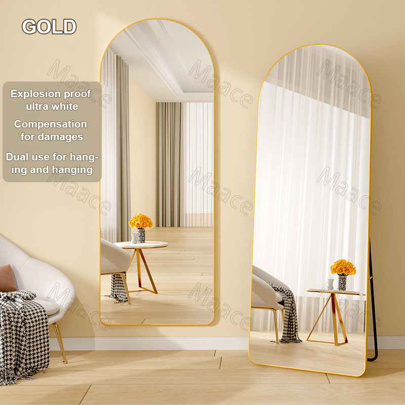 HD Mirror Full Body Mirror Glass Floor Mirror Fitting Mirror Dressing ...