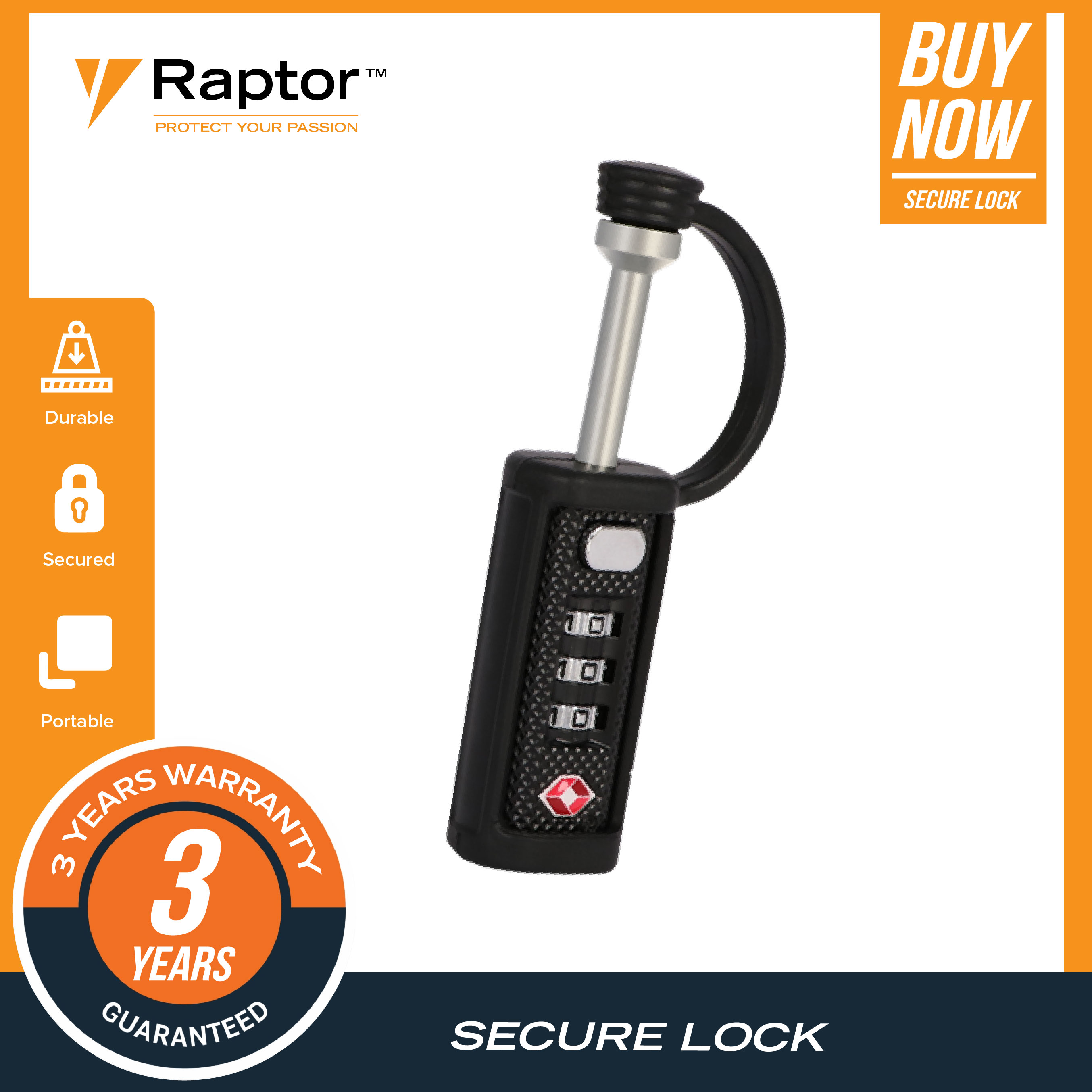 Raptor Case Accessory Secure Lock for Raptor Case | Raptor PH | Lazada PH