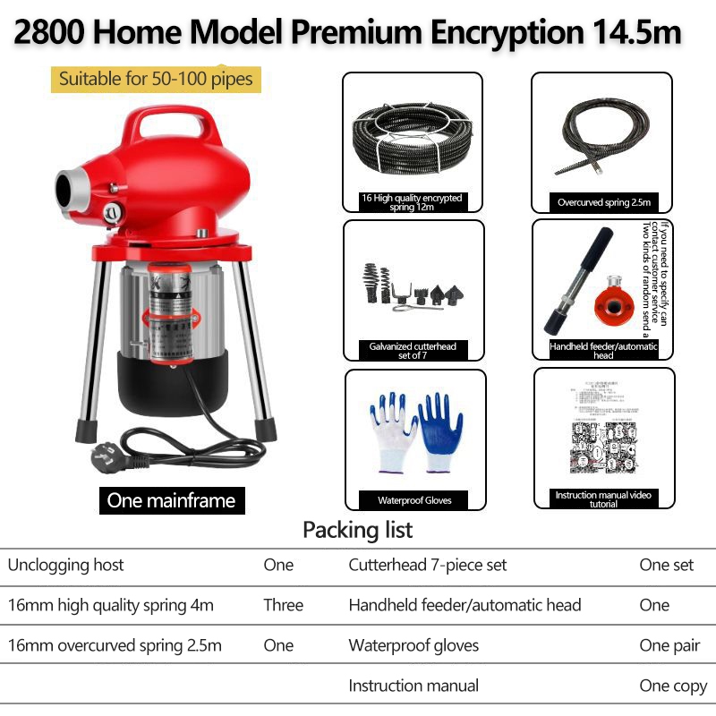 Electric Pipe Automatic Dredge Machine Professional Clear Toilet ...