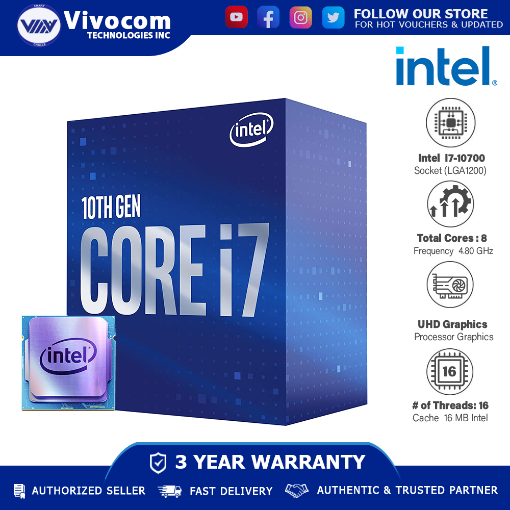 Intel Core i7-10700 Processor (16M Cache, 8 Cores, 16 Threads, up to 4. ...