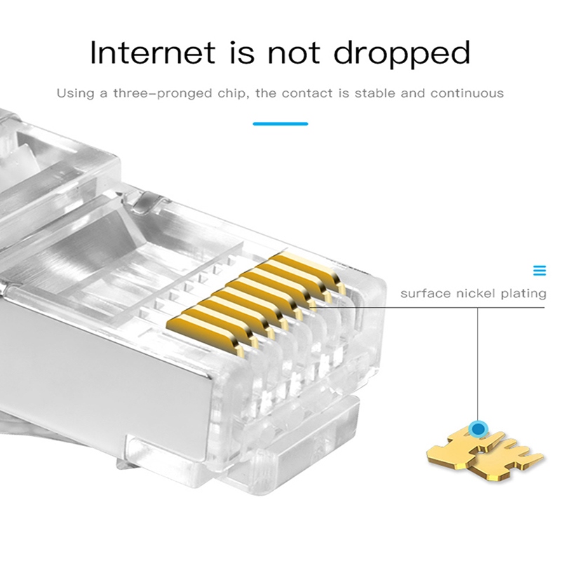ON SALE ﹍ CAT6 RJ45 connector 8P8C modular Ethernet cable header plug ...