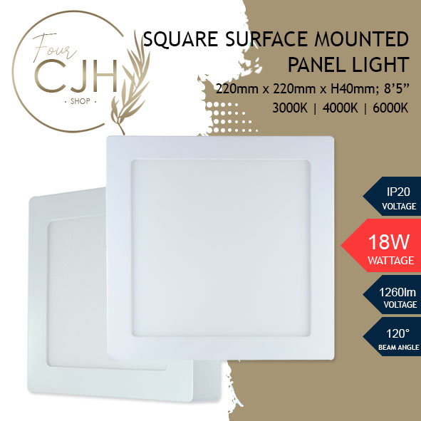FourCJH Surface Mounted Panel Light 18 Wattage | Square Fixture ...