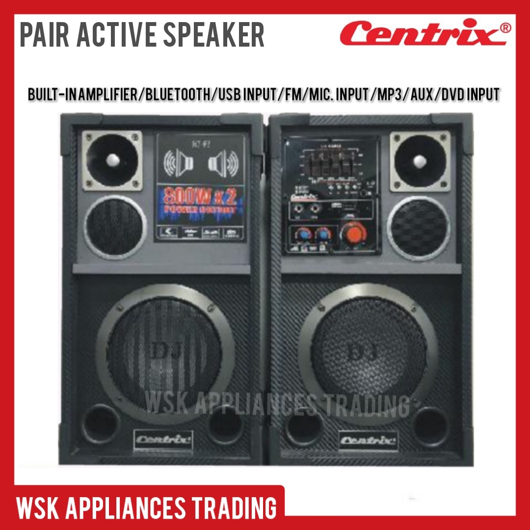 Centrix 6.5" Professional Indoor/Outdoor Pair Speaker with Built-in Amplifier & Bluetooth CX ...