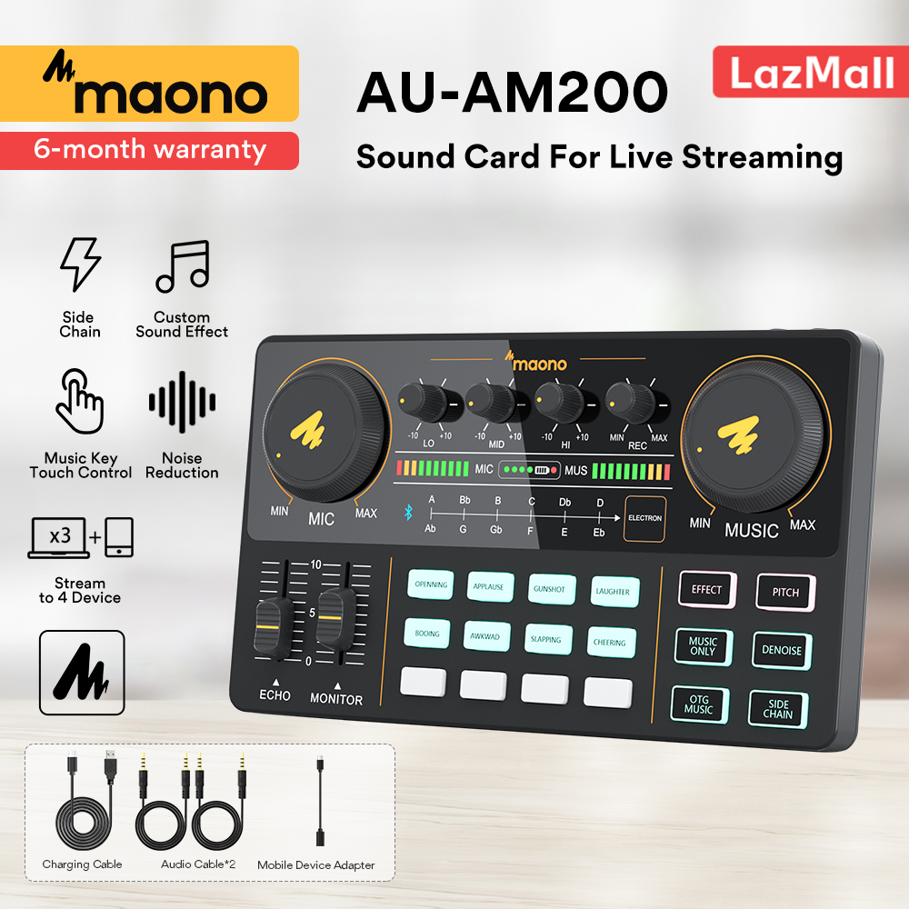 Manila Stock MAONO AM200 Sound Card Original for Live Streaming Song ...