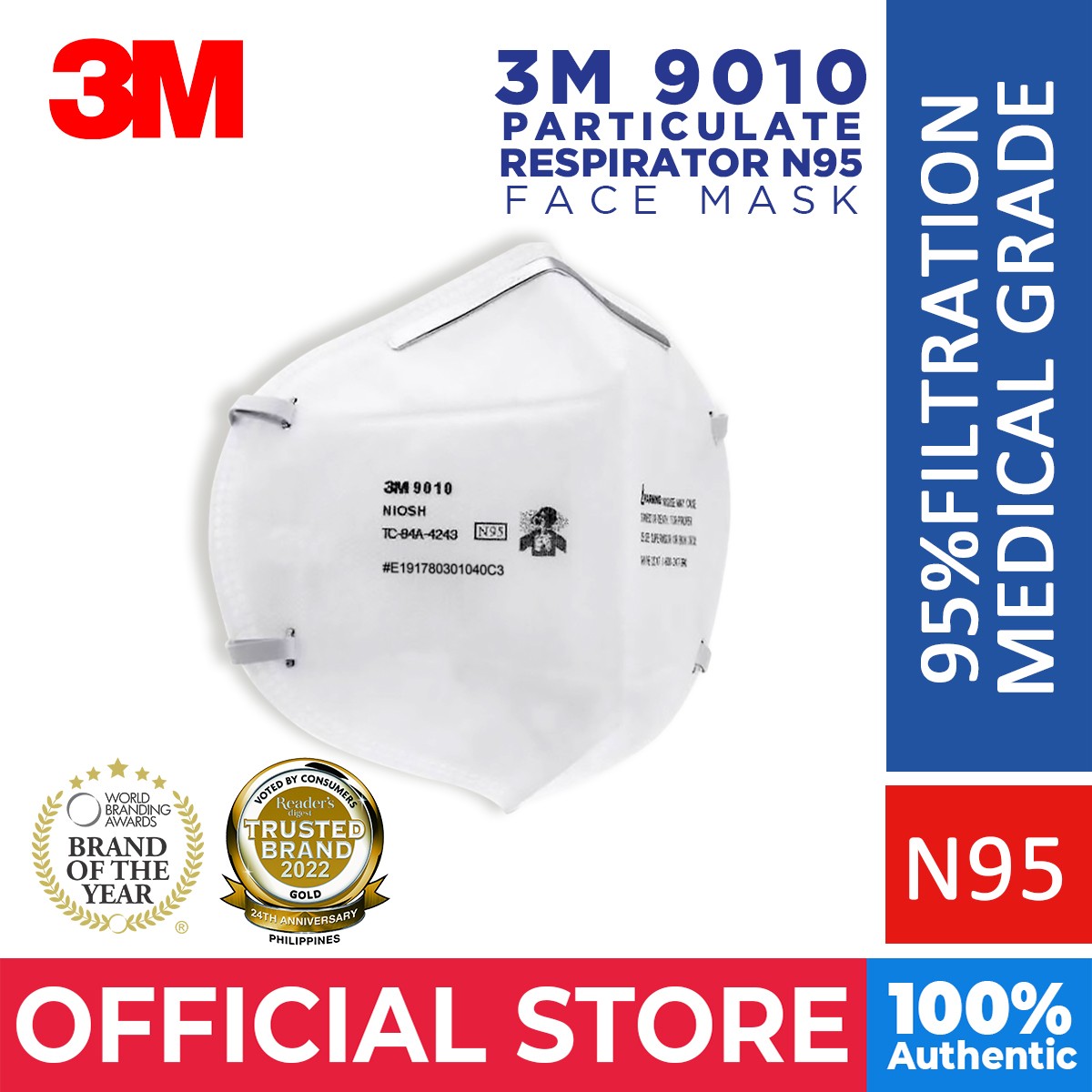3M 9010 Particulate Respirator N95 Face Mask 1's | Lazada PH