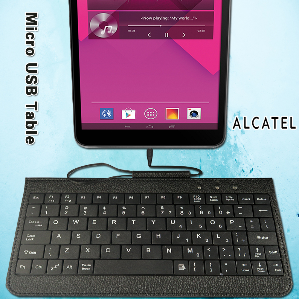 Slim Keyboard USB Wired Portable Thin Keyboard for Alcatel 1T/3T ...