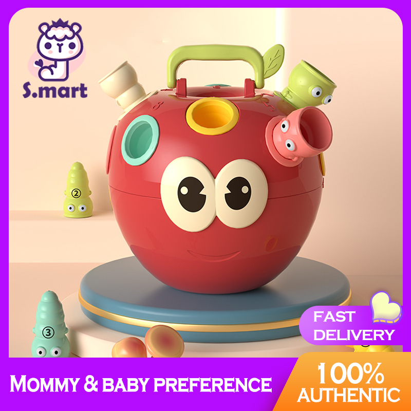 【S.mart】Apple worm finger peg sorter Montessori early development ...