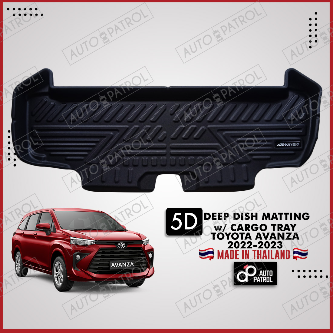 Toyota Avanza 2022-2023 Deep Dish Matting 5D + Rear Trunk Tray or Cargo ...