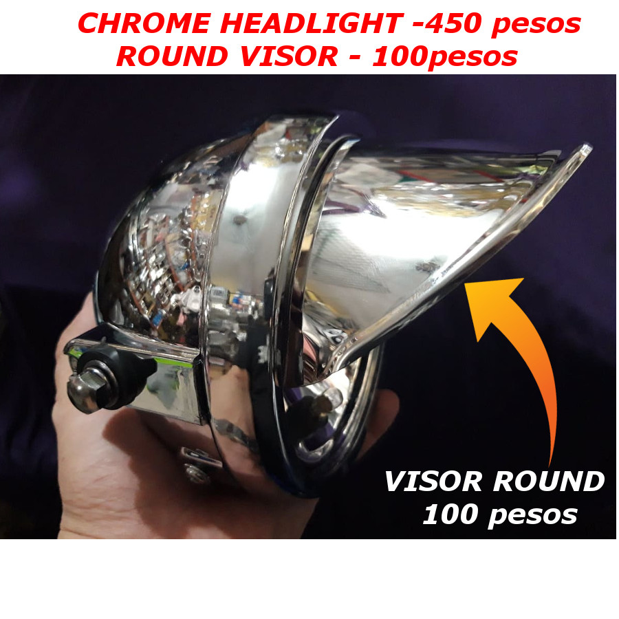 Yamaha YTX 125 Round Visor, Headlight VISOR ONLY Stainless, Shorpet ...