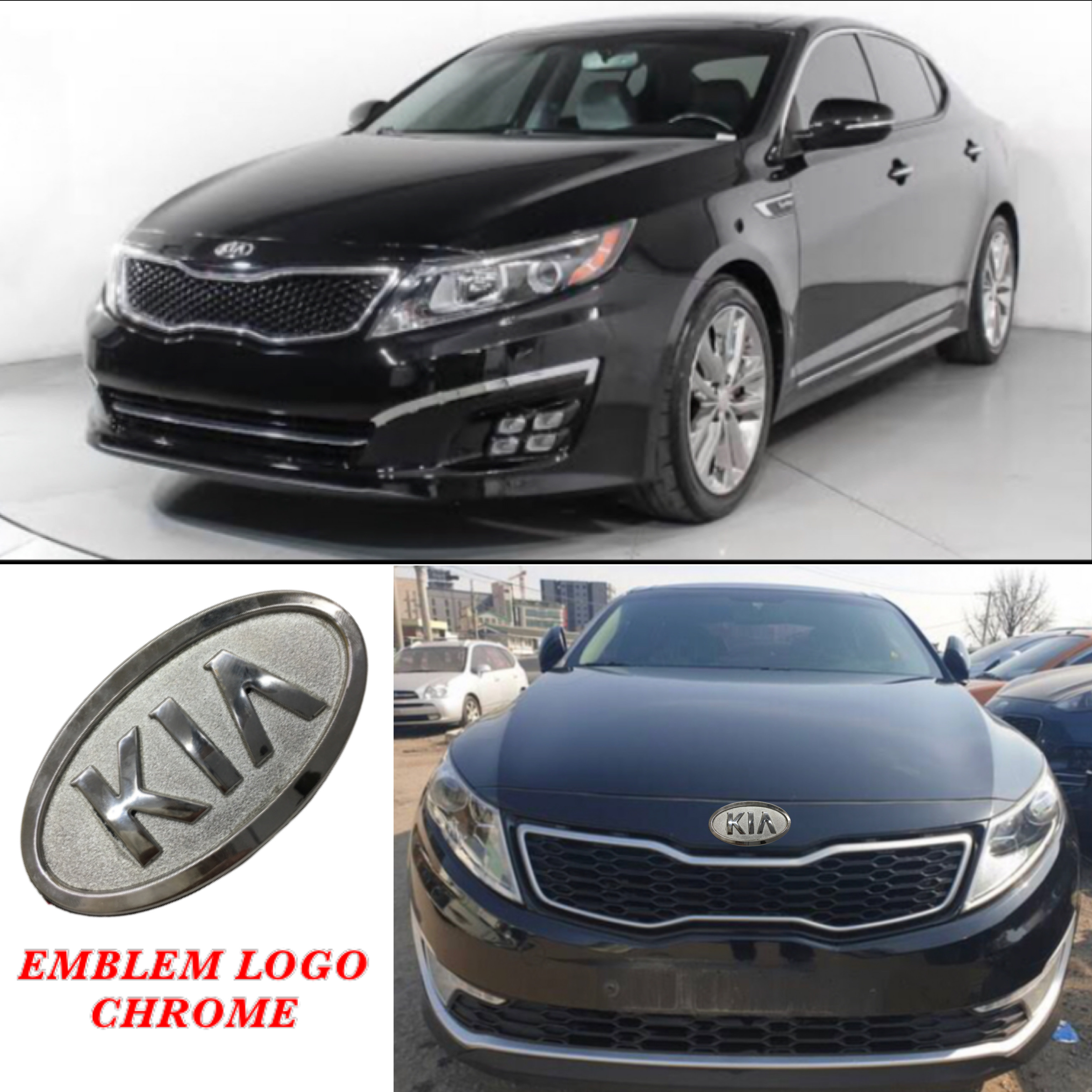 OSCPA KIA Car Logo Emblem Car Front Grille Emblem Logo Rear Trunk Badge ...