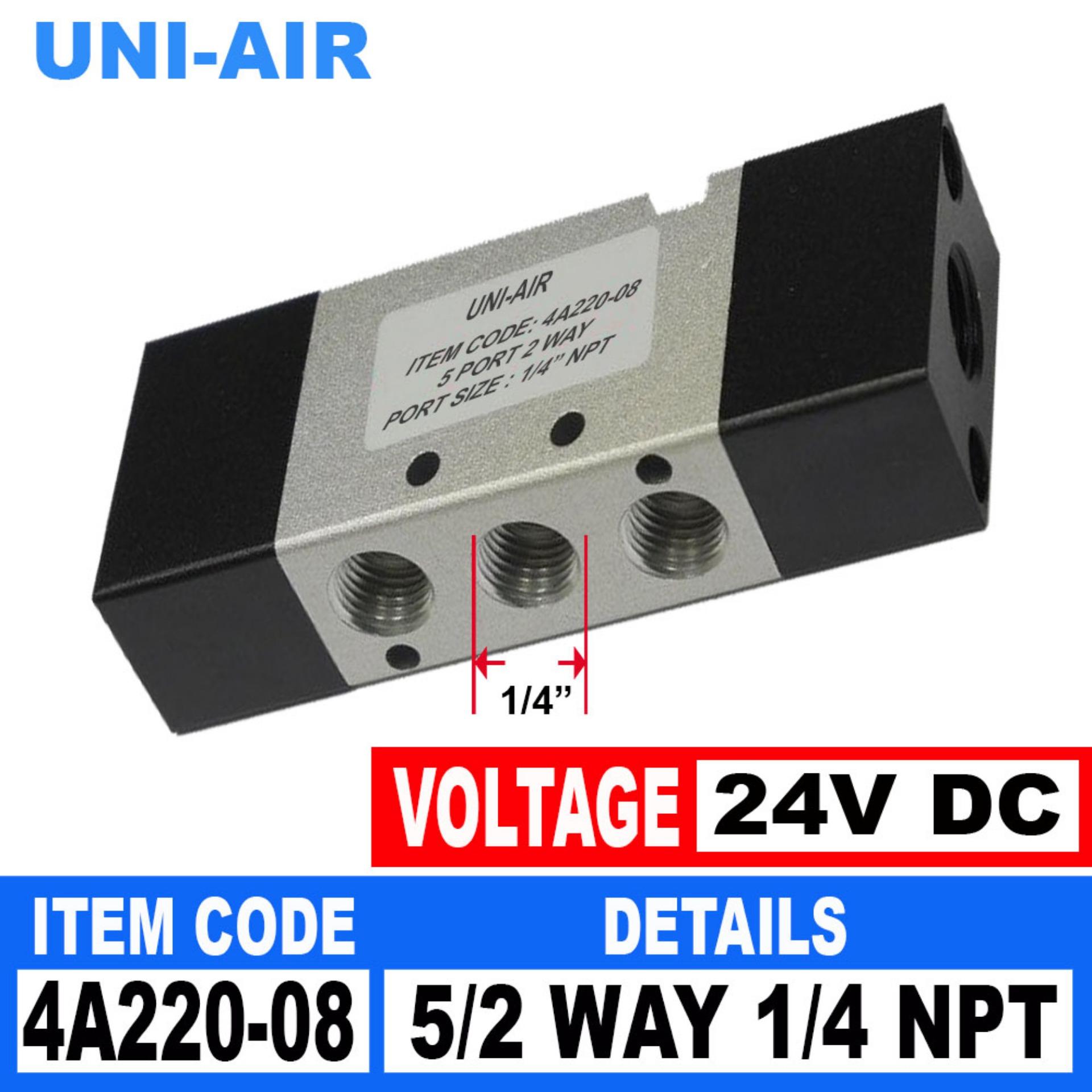 Uni-Air 5/2 way DC 24 V Pneumatic Solenoid Valve / Directional Valve ...