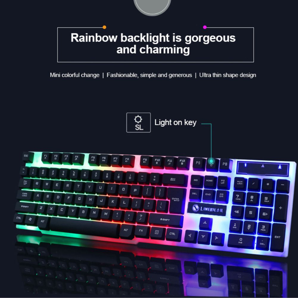 🍉【COD】Keyboard Computer Colorful Backlit Gamer Keyboard Black Character ...