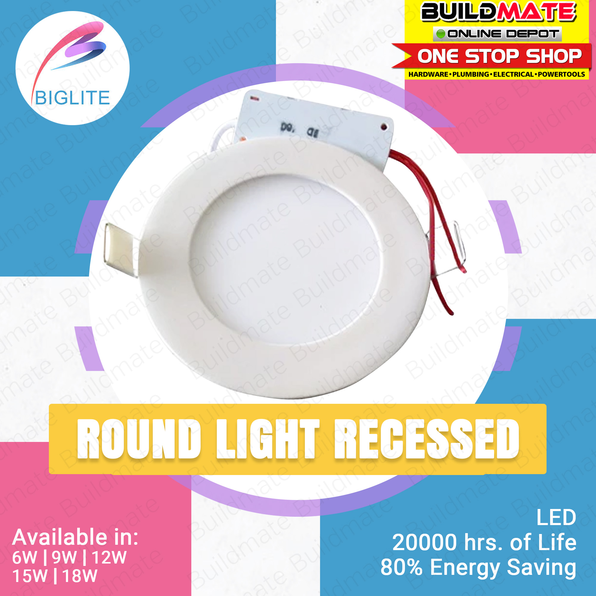 BIGLITE LED Panel Light Recessed Type ROUND BUILDMATE | Lazada PH
