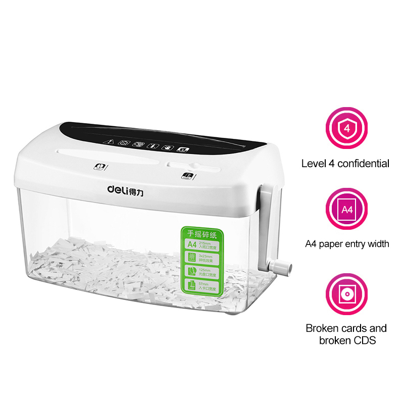 Deli Office Desktop Mini Paper Shredders Manual Hand Paper Shredder ...