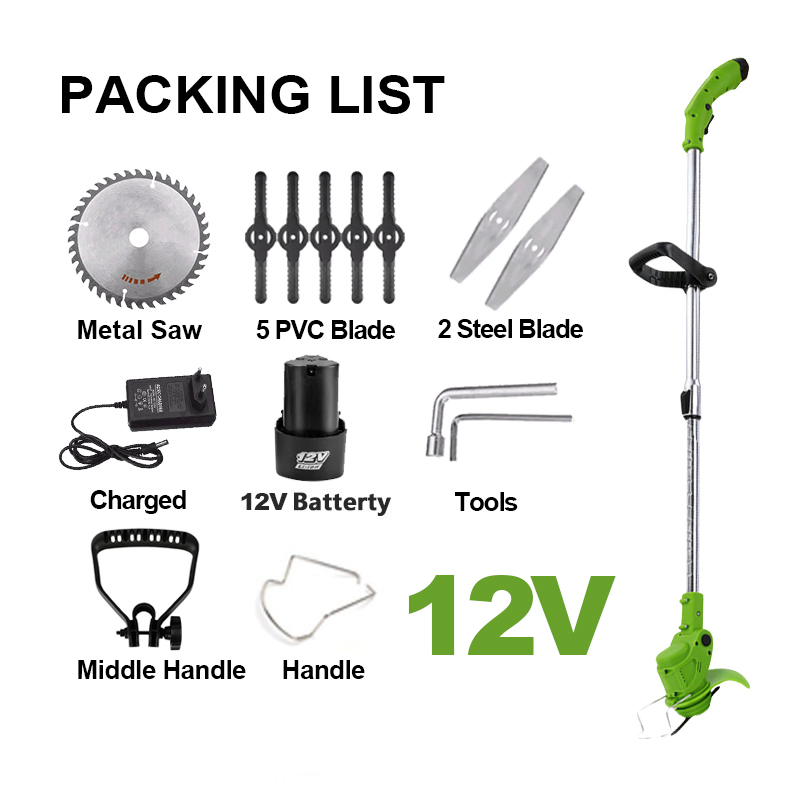 Electric Grass Cutter Cordless Lawn Mower Portable Grass Trimmer ...