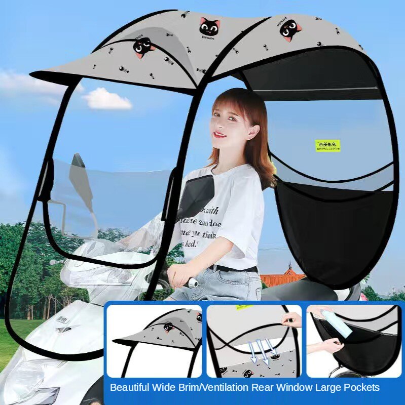 【COD】The electric motorcycle canopy is fully enclosed, and the sunshade ...