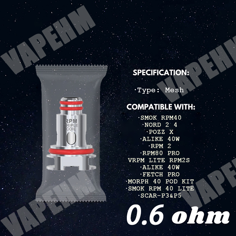 [Ship Today] RPM Replacement OCC 0.6ohm Coil Mesh 0.4 Ohm Full Pack Fit ...