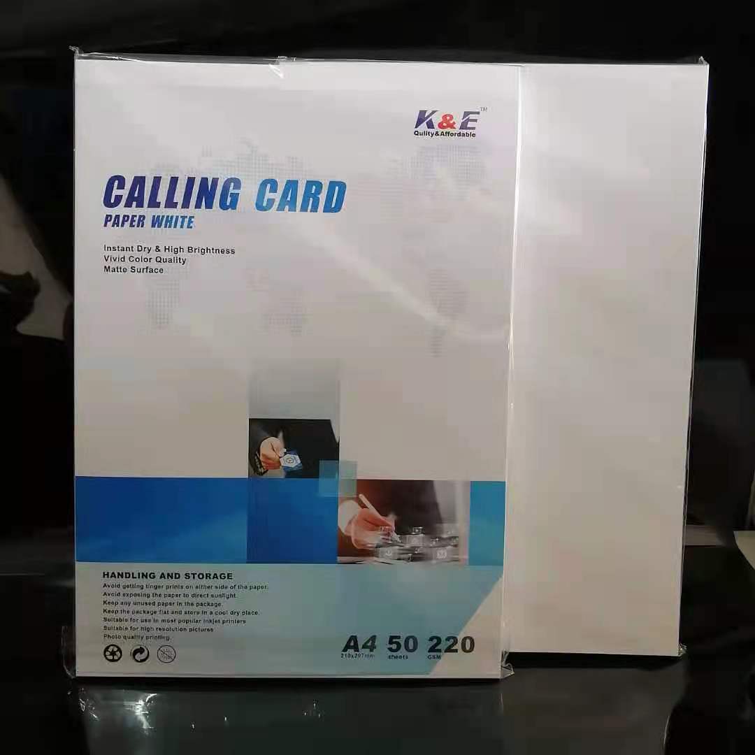 K E White Calling Card Paper A4 Size 220GSM Matte Cardstock Paper 50 K E White Calling Card Paper A4 Size 220GSM Matte Cardstock Paper 50