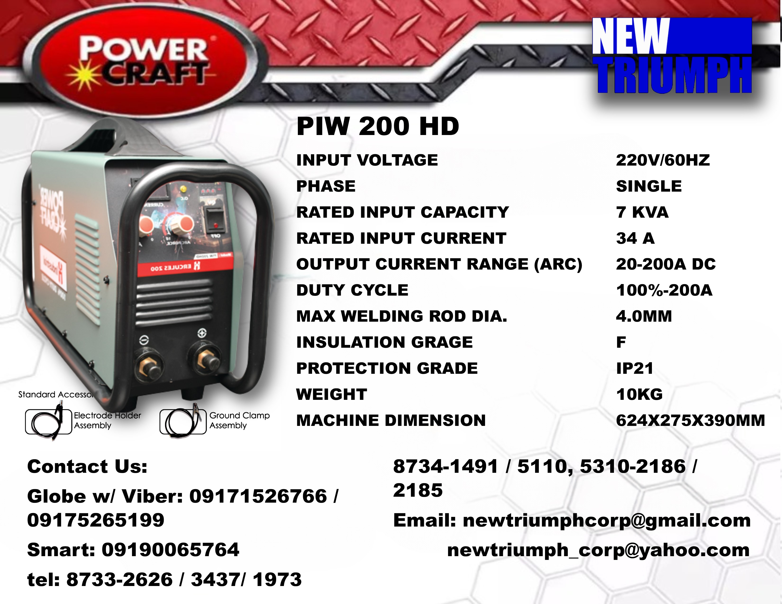 Powercraft DC ARC Inverter Welding Machine 200A (PIW 200HD) | Lazada PH