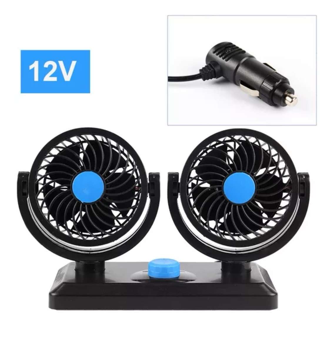 YEN Double Headed Car Fan 360 Degrees Vehicle Electronic Fan Car Auto ...