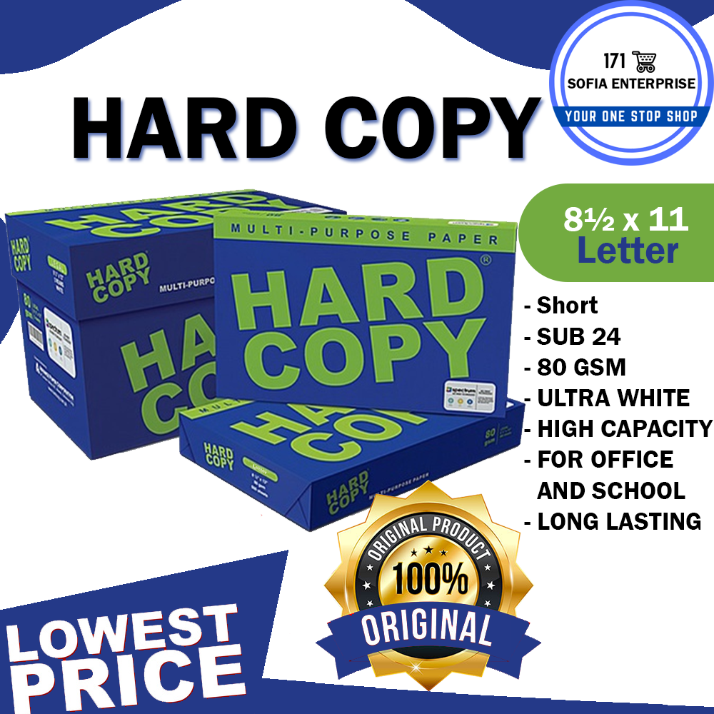 Hard Copy Bond Paper Short and A4 Buy 1 Short and get A4 80GSM 500 ...