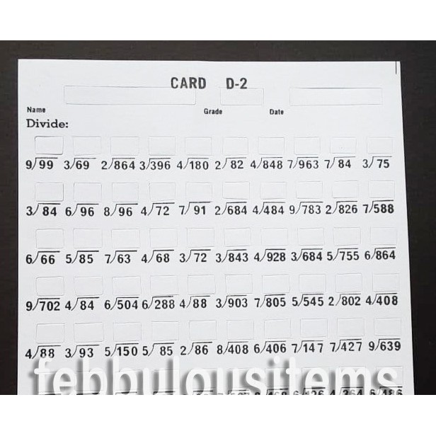 Window Card pc level 2 Addition Subtraction Multiplication Division ...