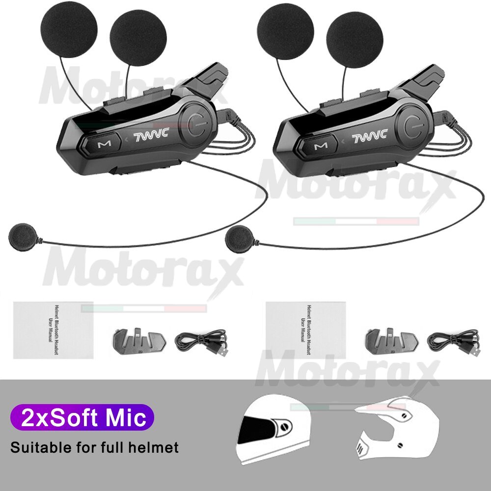🇵🇭 Motorcycle Helmet Intercom Bluetooth Headset For 2 Rider ...
