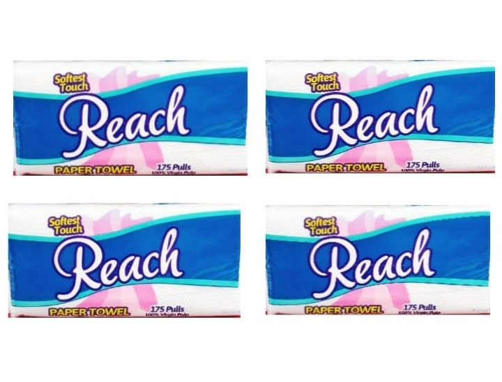Reach Paper Towel 175 Pulls Pack of 4 Sheet Size 200mmx200mm | Lazada PH