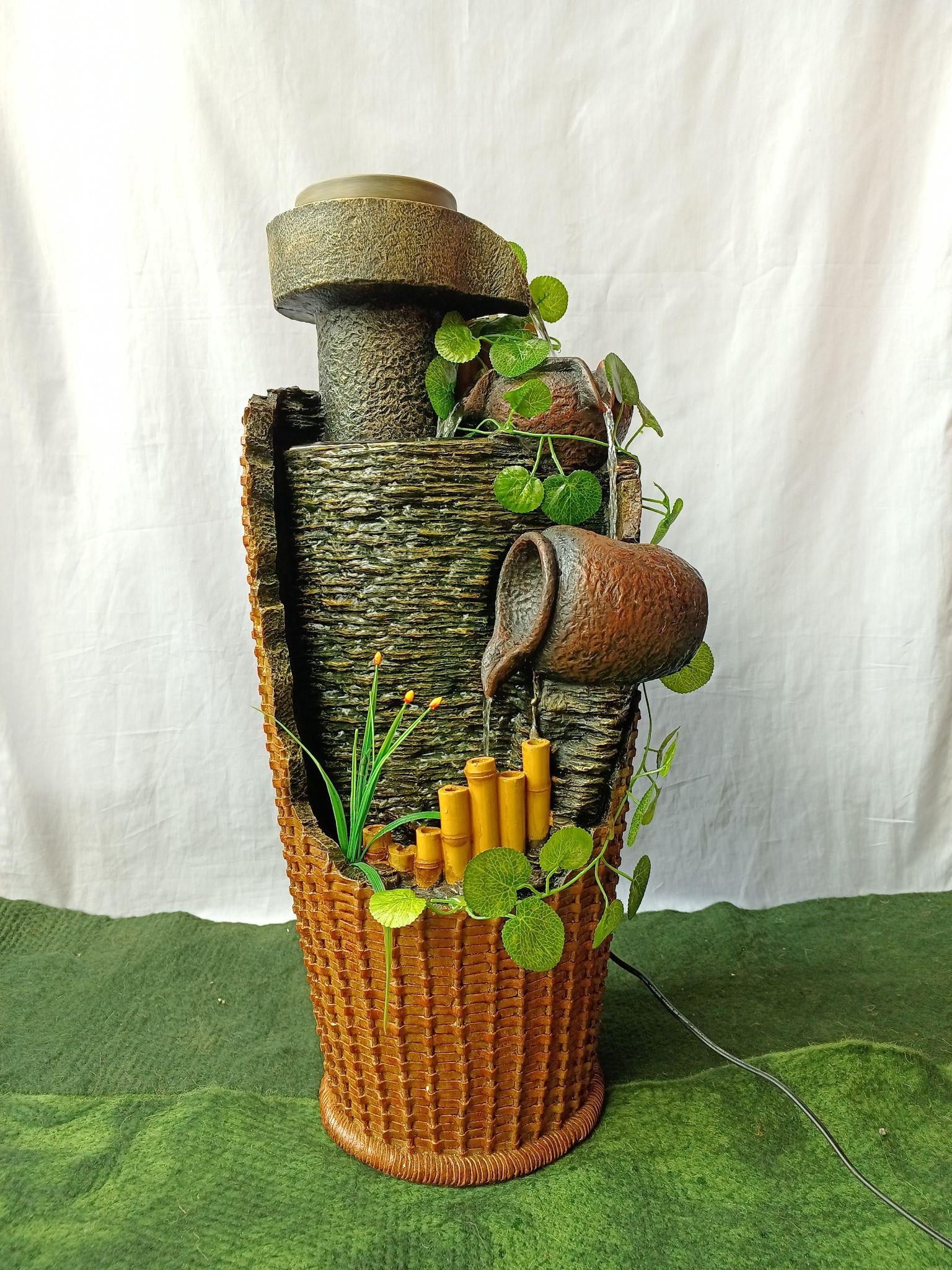 Tier Jar Waterfall Fountain Floor Outdoor Indoor - Home Décor ...