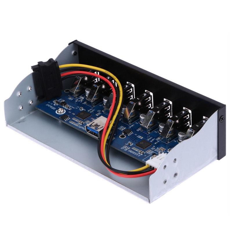 7 Port USB 3.0 Hub 5Gbs 5.25inch CD-ROM Drive Bay CD ROM Front Panel ...