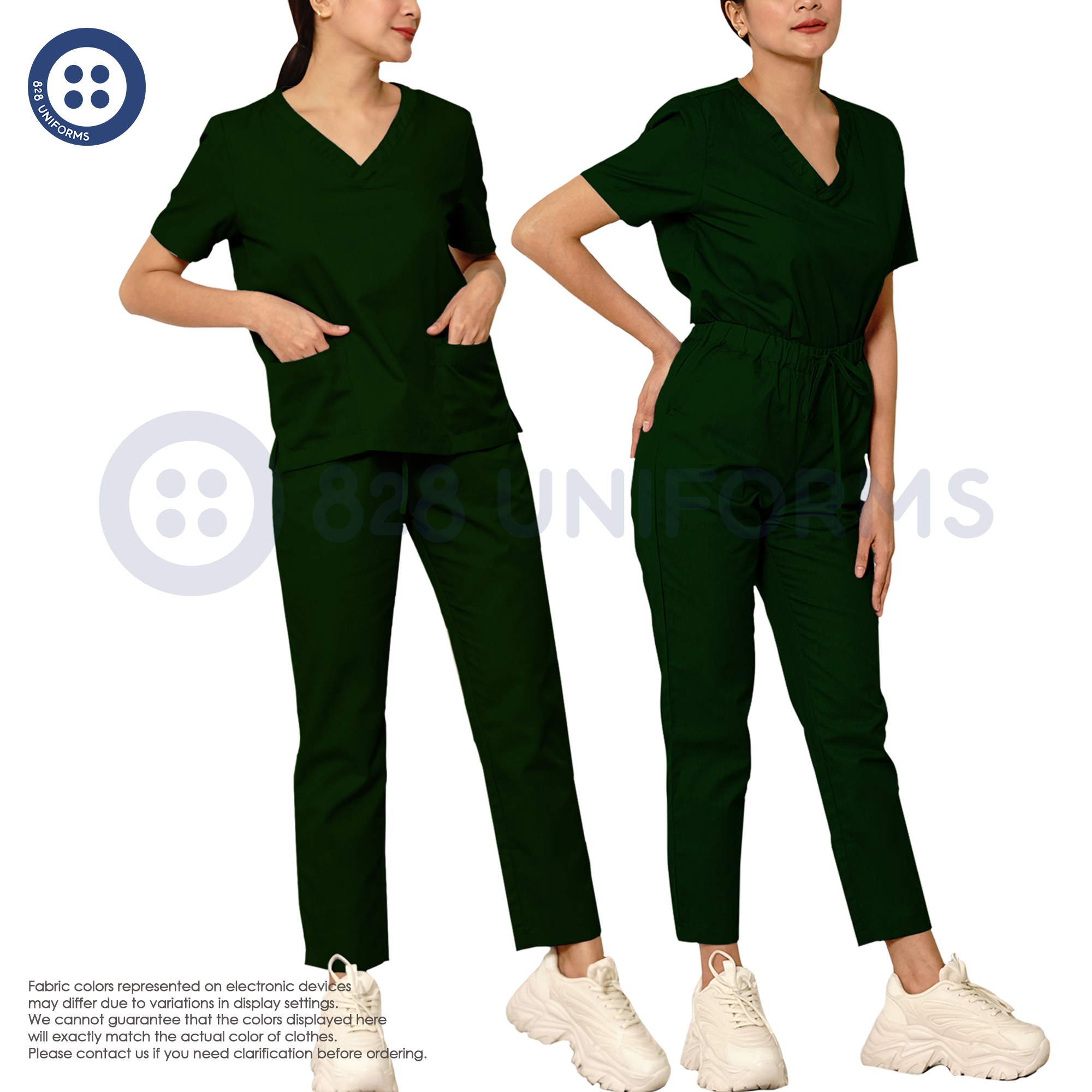 828 Uniforms Ladies' Scrub Suits V-Neck-Emerald Green | Lazada PH
